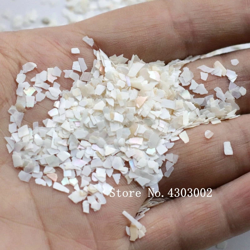100 g/lote de concha de nácar triturada blanca Natural para joyería DIY ...