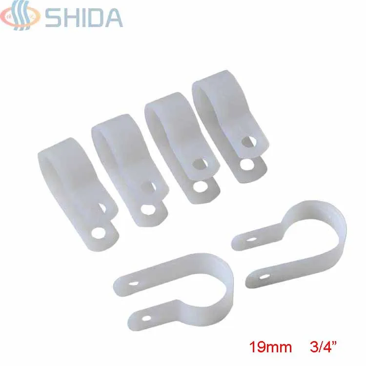 19mm 3/4" 100pcs White And Black Nylon Cable Clip Car Audio Wire Clamp ...