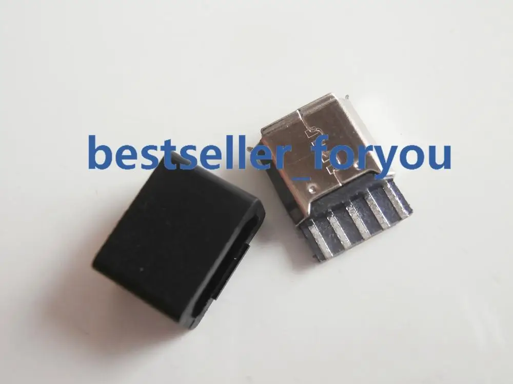 5pcs Micro Usb 5 Pin Female 2-piece Solder Connector Plug & Black ...
