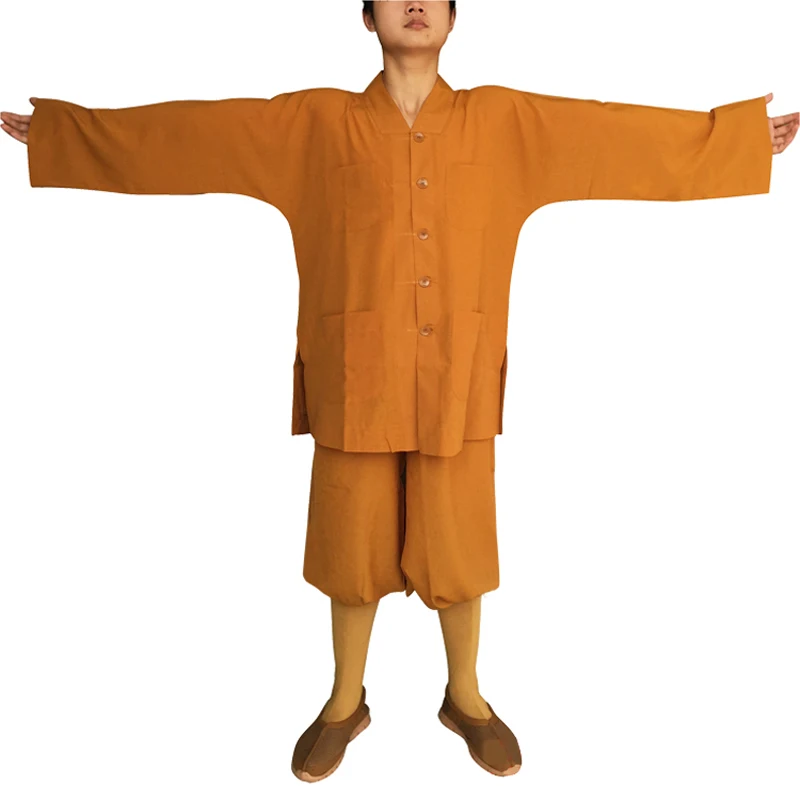 2 Colors Shaolin Temple Costume Zen Buddhist Robe Lay Monk
