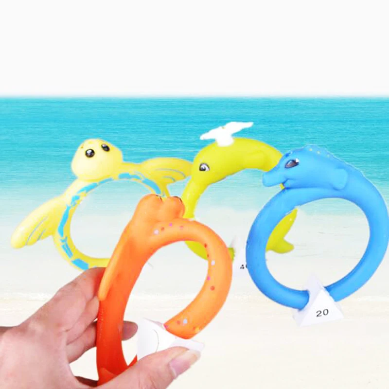 4 Pcs/set Beach ToysThrowing Diving Ring Buoys Playing for Kids Outdoor ...