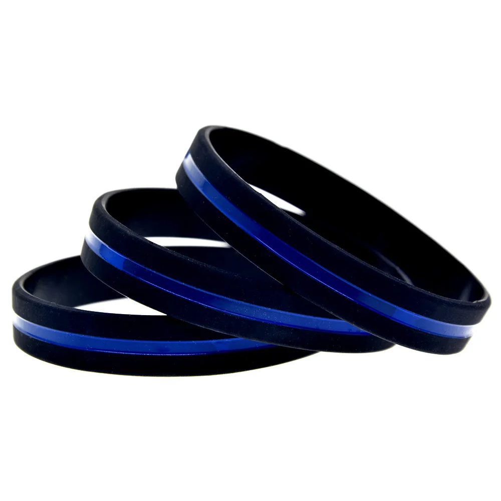 100 Braccialetti Sottili Thin Blue Line – Silicone – Nessuno Combatte ...