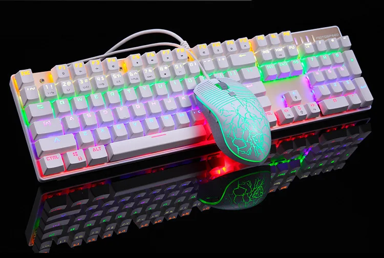 Motospeed CK666 Gaming Keyboard Interruptores Azul Diseño Ergonómico ...