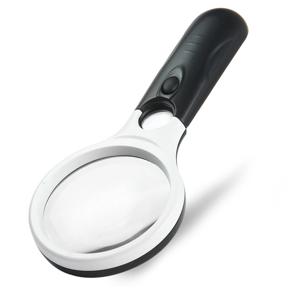 Novel 3x 45x Reading Magnifier Portable Handheld Magnifing Glasses With 3 Led Lights For Home