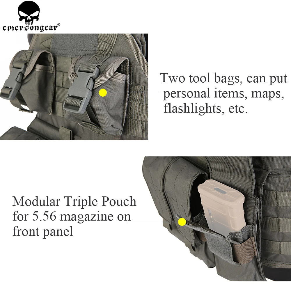 EMERSONGEAR USMC SPC Scalable Plate Carrier Modular Molle Airsoft ...