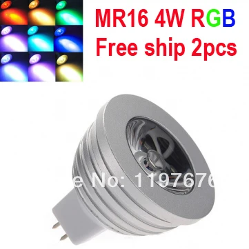 3W RGB MR16 16 Colors LED Light Bulb Lamp Spotlight DC12V + IR Remote ...