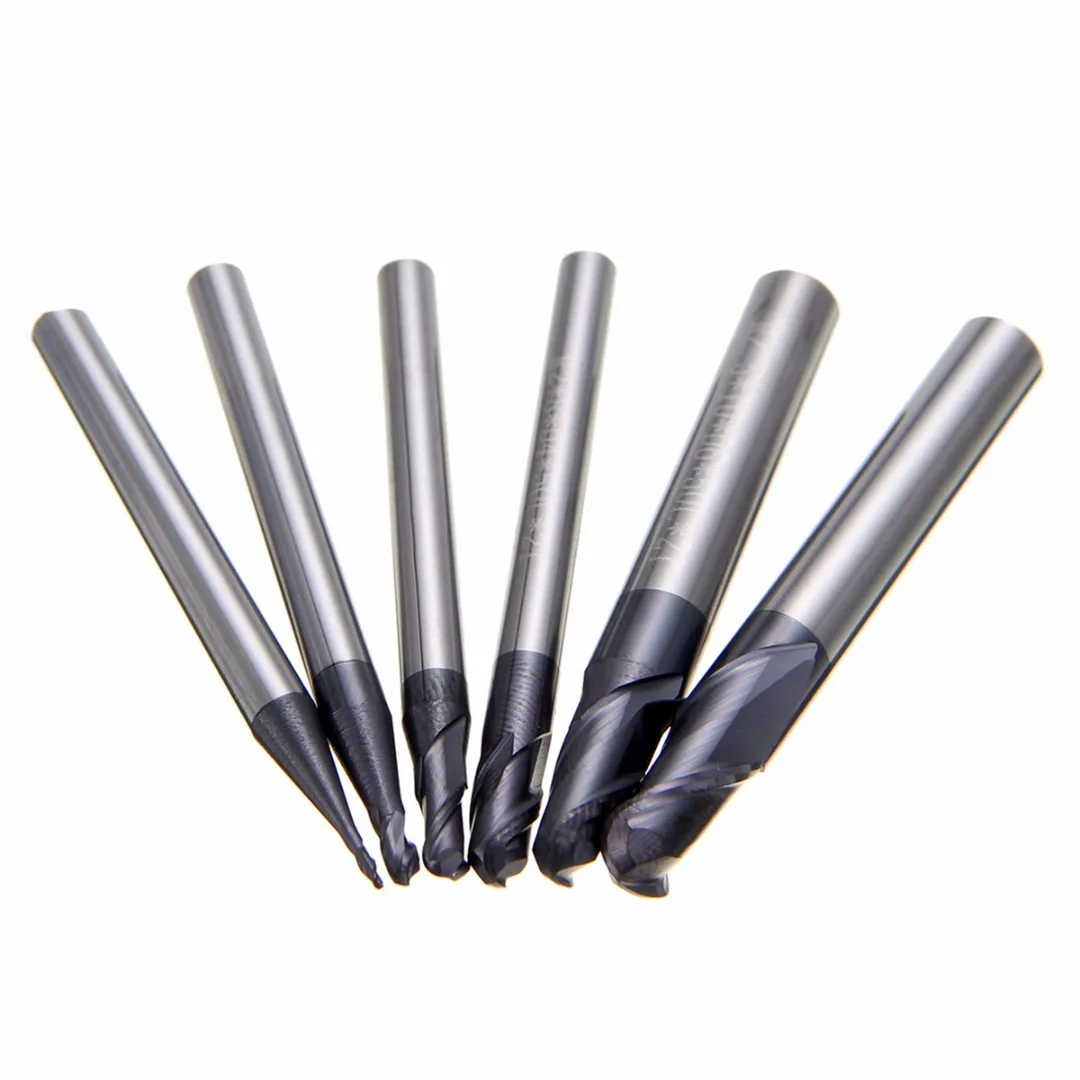 Ball Nose End Mill 5-Piece 1/8" Set - AlTiN Coated CNC Carbide Cutters (For Steel, Titanium ...
