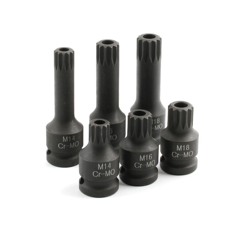 SPLINE SOCKET BIT SET 6PC M5 M6 M8 M10 M12 M14 3/8 DRIVE ON RAIL VW ...