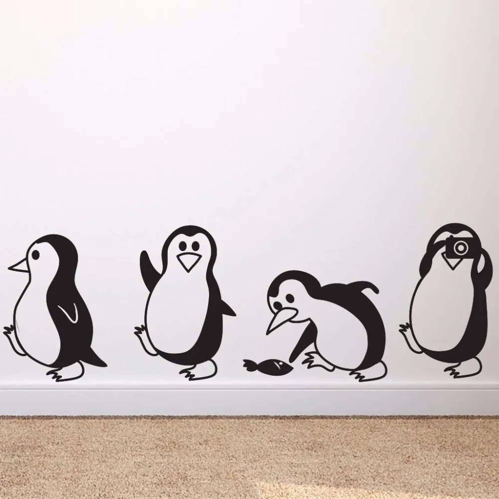 penguin wall sticker penguin wall decal Cute Penguin Vinyl Home Room ...