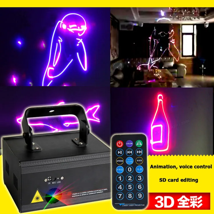 1W 3D laser light disco laser light RGB animation laser show-in ...
