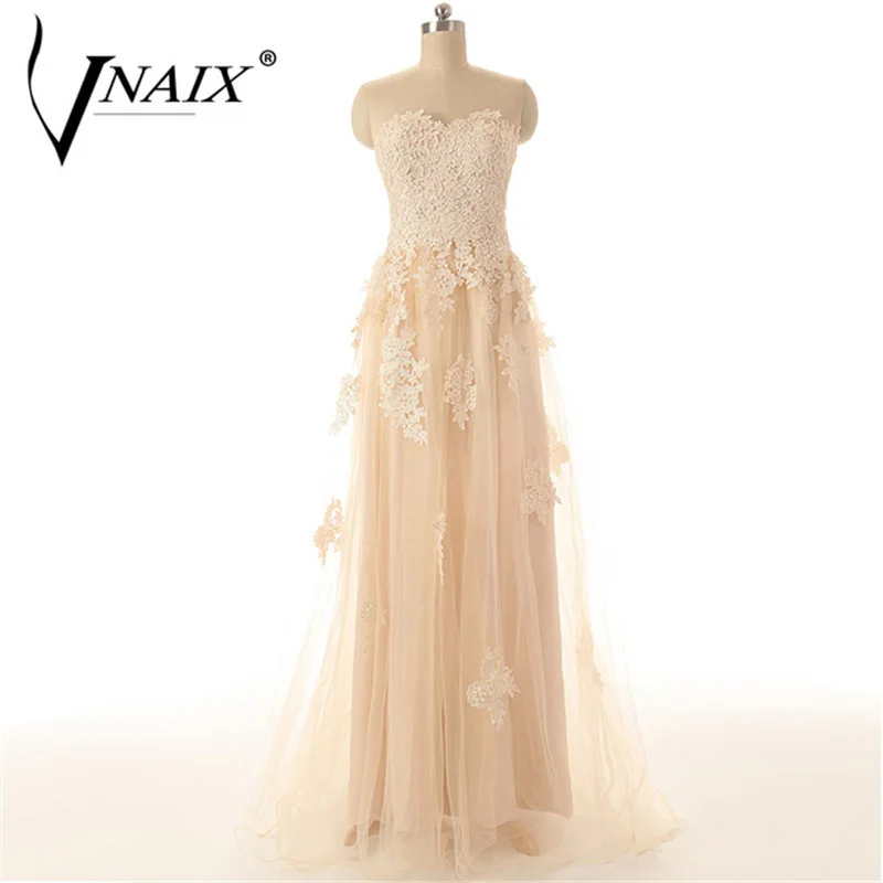 Vnaix P1150 Real Simple Sweetheart Lace Long Tulle Prom Dresses Formal ...
