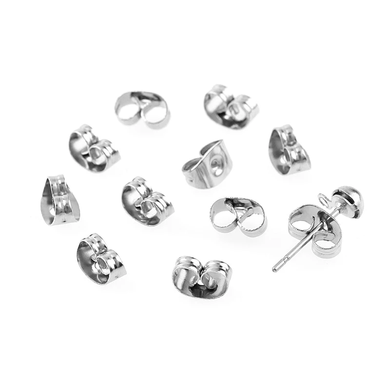 300pc-lot-6-4mm-stainless-steel-Earring-Backs-Stoppers-Jewelry-Making ...