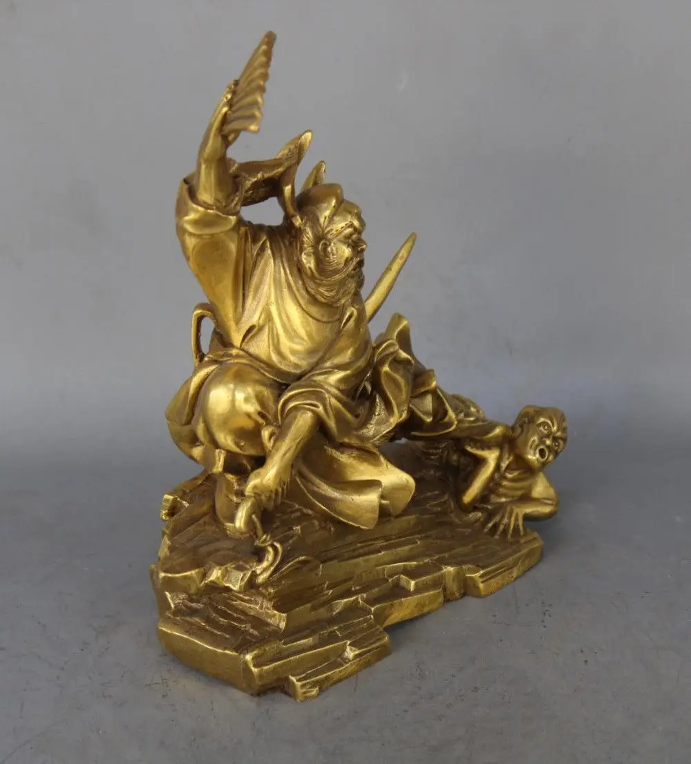 Chinese Copper Myth Immortal Zhong Kui ChungKuel God Catch Demon Devil ...
