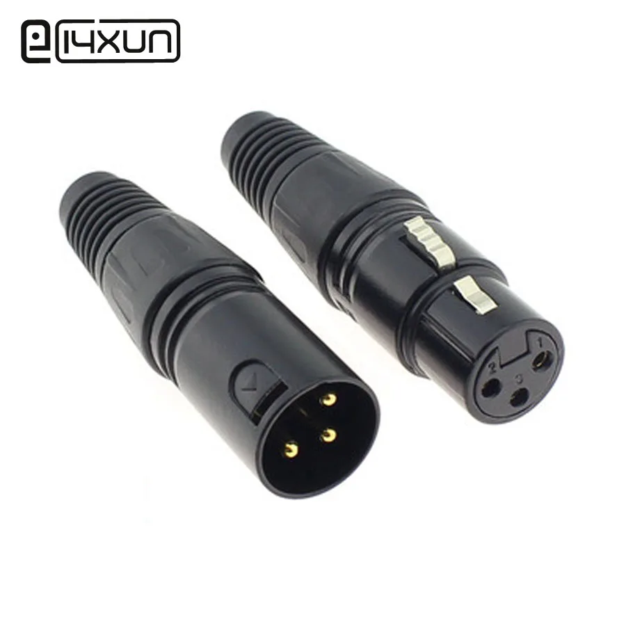EClyxun 1pair XLR 3 Pin Audio Cable Connector MIC 3P Male Plug Female ...