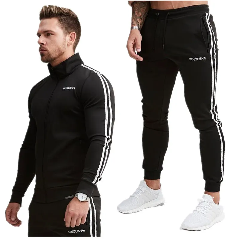 Men's Sportswear 2018 New Fitness Stripe Men's Casual Jacket Men's ...
