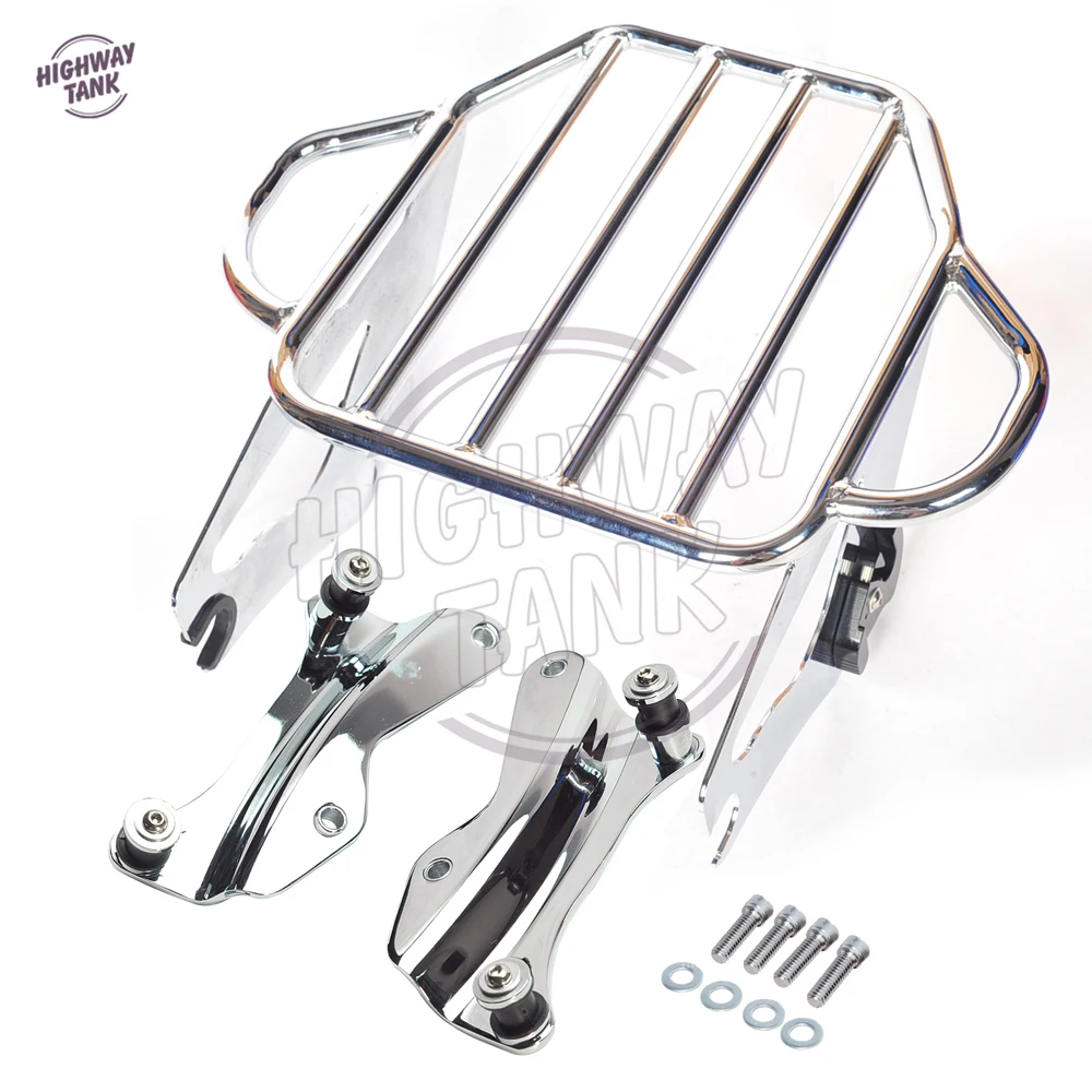Chrome Motorcycle Tour Pak Luggage Rack 4 Docking Kit case for Harley ...
