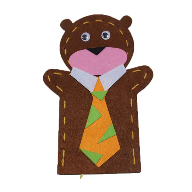 Self Made DIY Cute Cartoon Animals Doll Kids Glove Finger Education ...