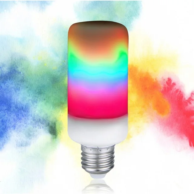 Colorful Fire Bulb E27 B22 2835SMD Rainbow Flame LED lamp Effect Fire ...