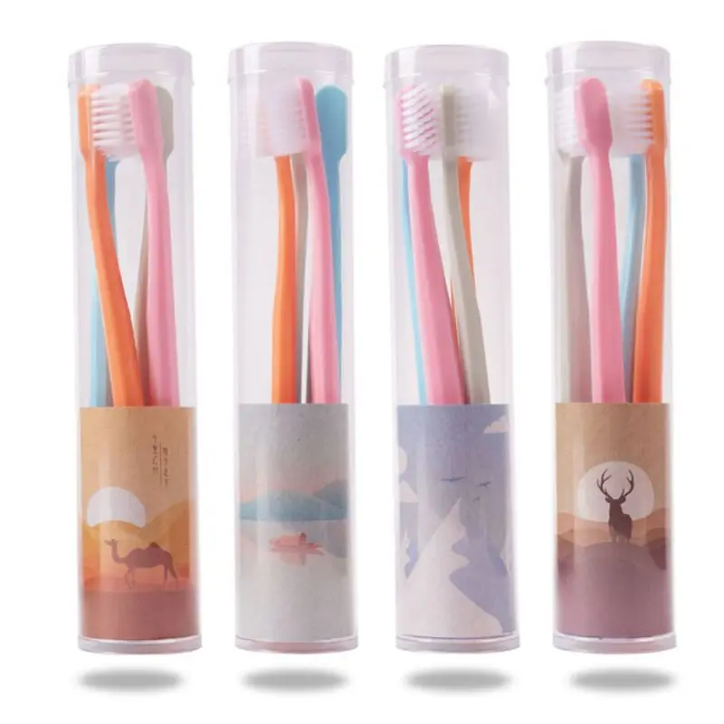 4Pcs/Set Minimalist Sweet Candy Color Soft Bristle Head Toothbrush Oral ...