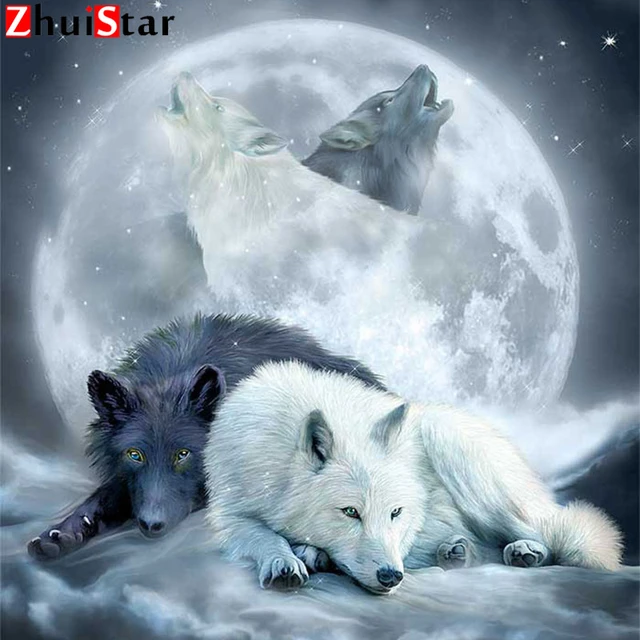 Two Wolves Black And White