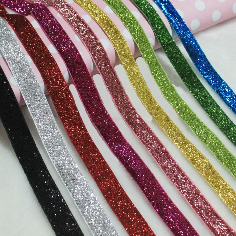 10 yards 5/8'' 16mm metallic glitter ribbon gift package decorative no ...