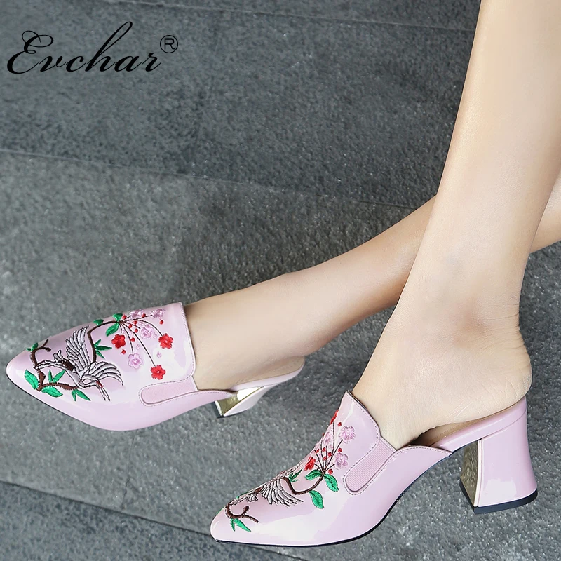 EVCHAR new 3 colors elegant high heels embroider slippers Ethnic ...