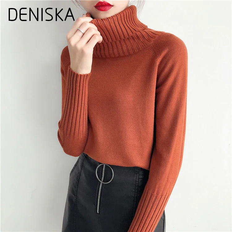 Deniska 2018 Brand Cashmere Sweater Female Turtleneck Knitted Sweaters