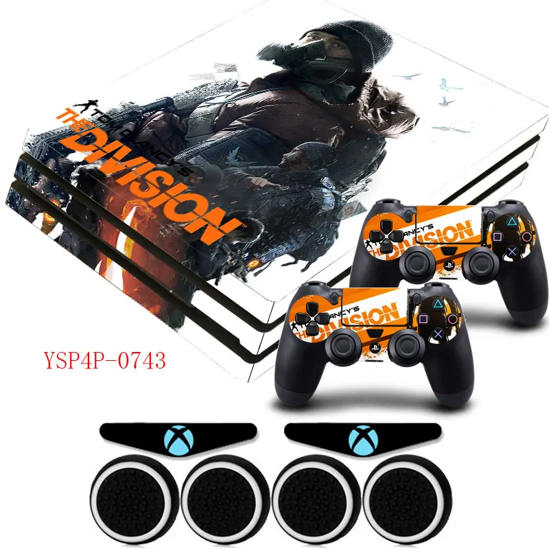 THE DIVISION Custom PS4 PRO HD Vinyl Sticker Decal Skin +LED Light Bar ...
