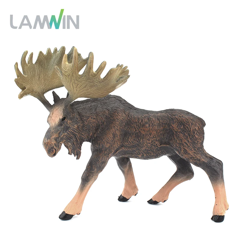 Lamwin Free Shipping Solid Toy Animal Figurines Moose Action Model Deer ...