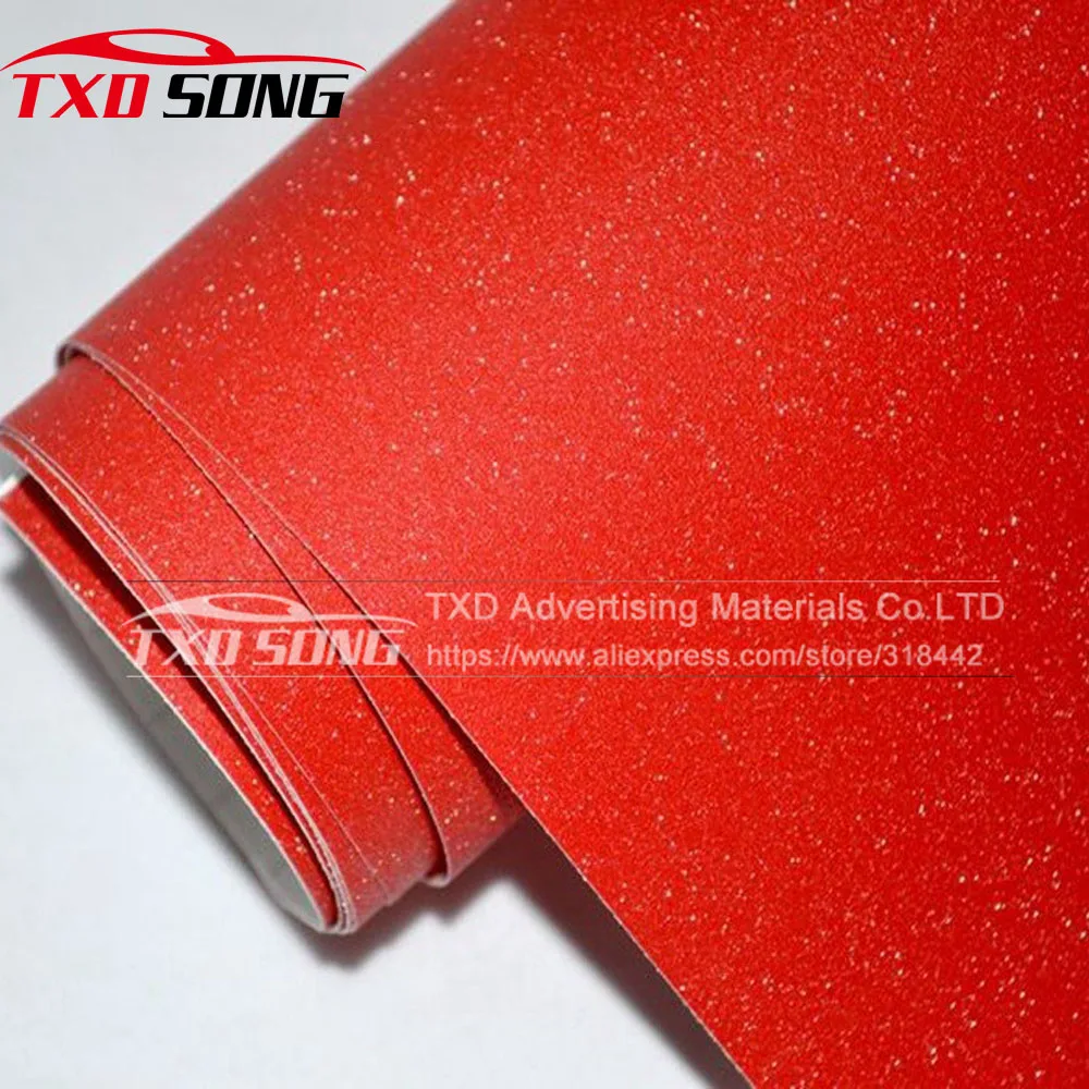 Car Styling Red Glitter Diamond Vinyl Films Wrap Matt Sanding Diamond ...