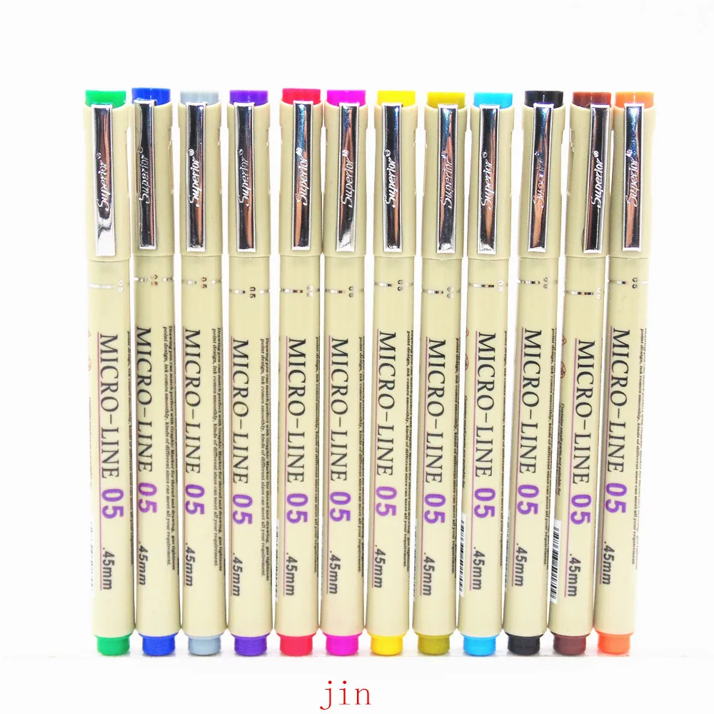 12 Colour Sketch Micron pen 0.5 mm Superior needle drawing pen Fine ...