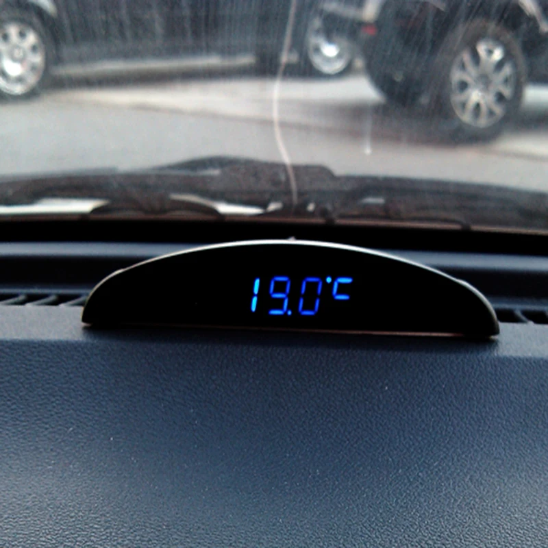 Universal Car Decoration Car LCD Digital Clock Thermometer Voltmeter ...