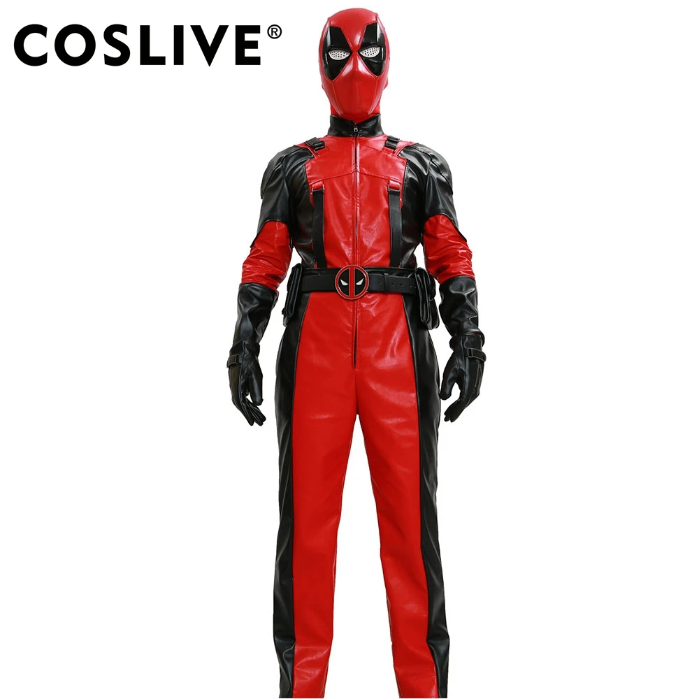 Coslive Deadpool Zentai X Men Deadpool Costume PU Leather Jumpsuit ...