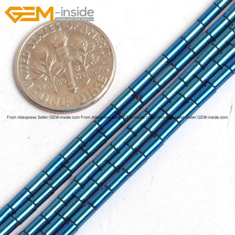 Tube Cylinder Columnar Column Blue Metallic Coated Reflections Hematite ...