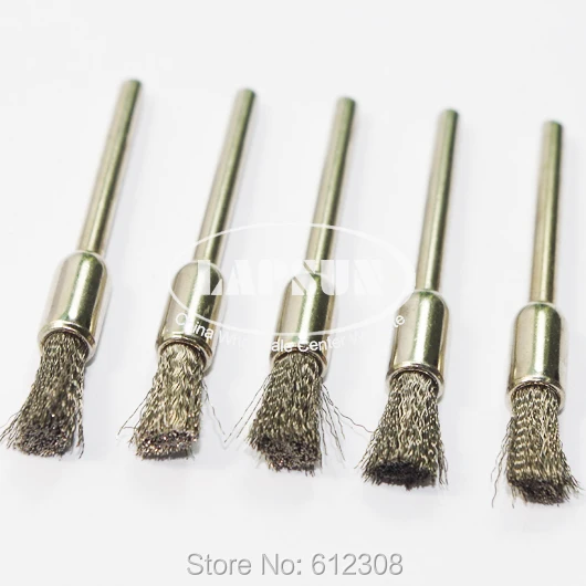 5pcs 3mm Shaft Mounted Steel Crimped Rotary Tool Wire Brush Pencil ...