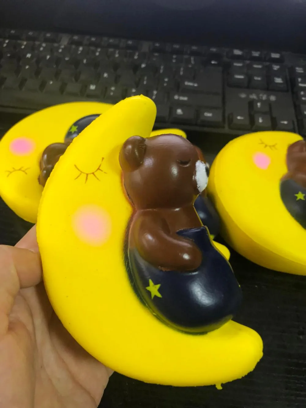 2019 New Big Jumbo Cute Kawaii Soft Squishy bear Moon Squeeze Squishy ...