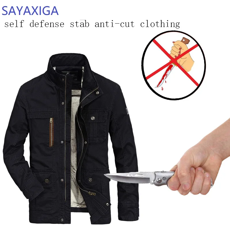Self Defense Tactical Jackets Anti Cut Anti-knife Cut Resistant Men ...