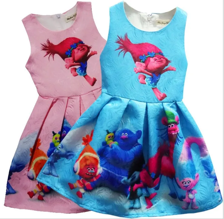 Girl Dresses Trolls Girls Princess Children Trolls Birthday Party Dress ...