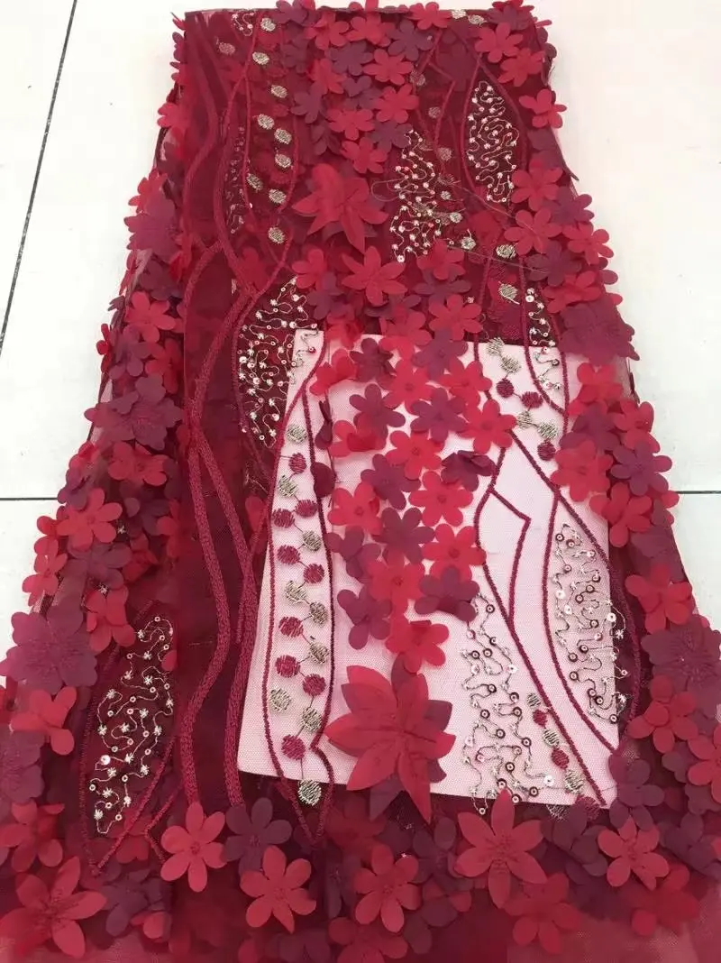 Encaje tela diseño único vino francés rojo moldeado Encaje, manera de ...