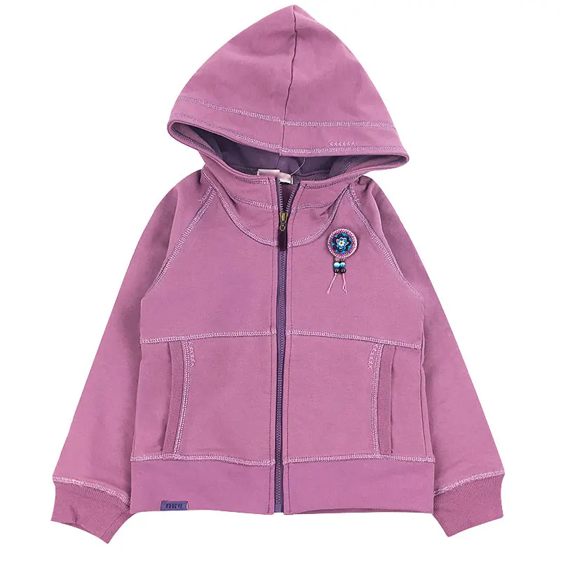 Spring Children's Jackets Girls Casual Embroidered Badge Hooded Coats ...