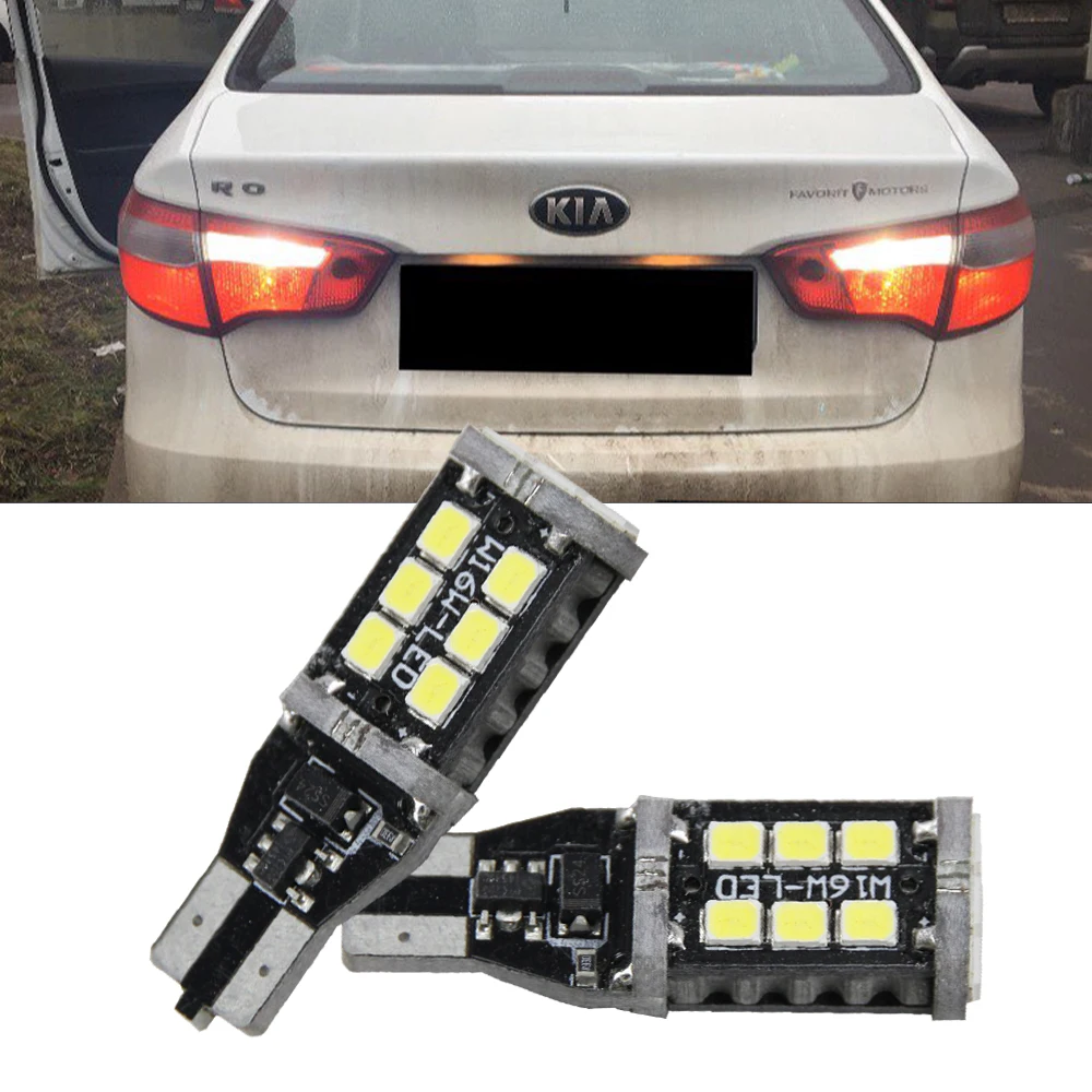 2x T15 W16w Canbus White Led Backup Reverse Light For Kia Rio K2 3 5 ...