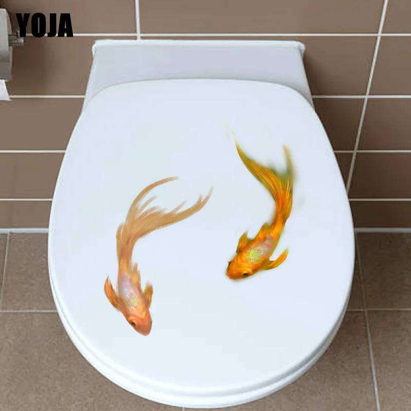 Yoja 20*21.8cm Two Coloured Goldfish Wall Sticker Toilet Decal Living ...