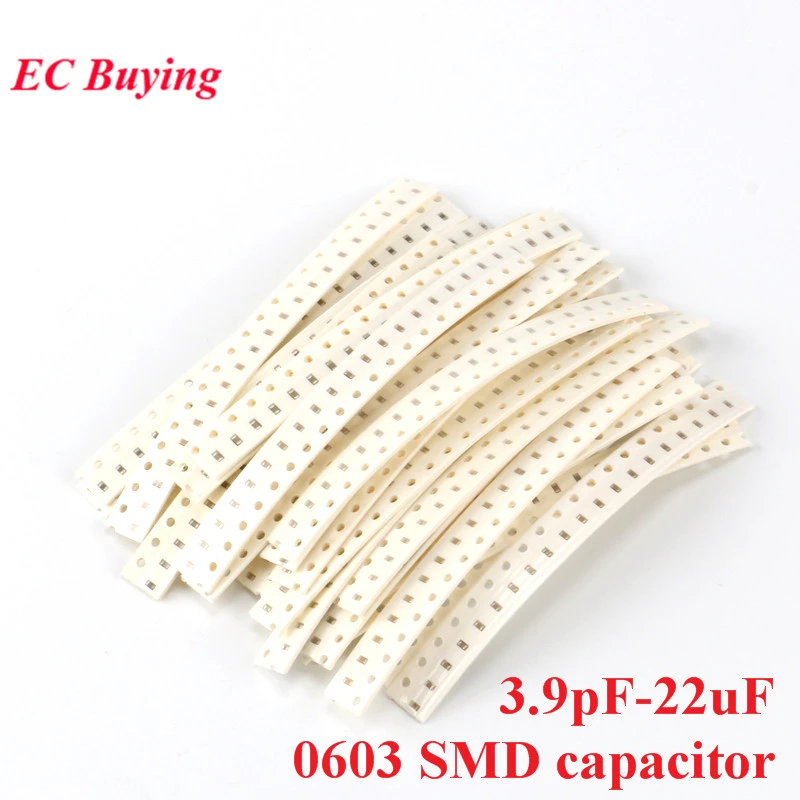 500pcs 0603 Smd Capacitor Kit 25 Values*20pcs 3.9pf-22uf Electronic ...