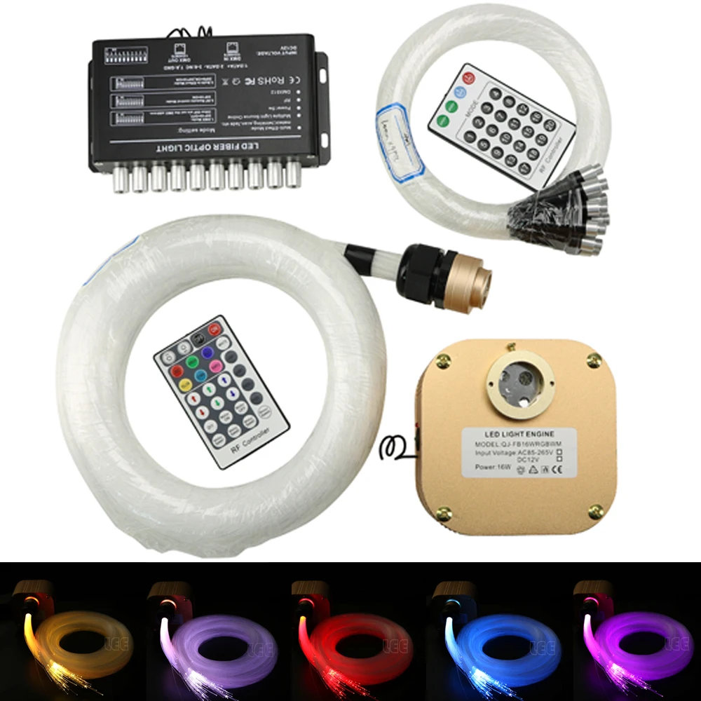 16W TWINKLE LED Fiber Optic Star Ceiling Light Kit 450pcs 0.75mm 3m ...
