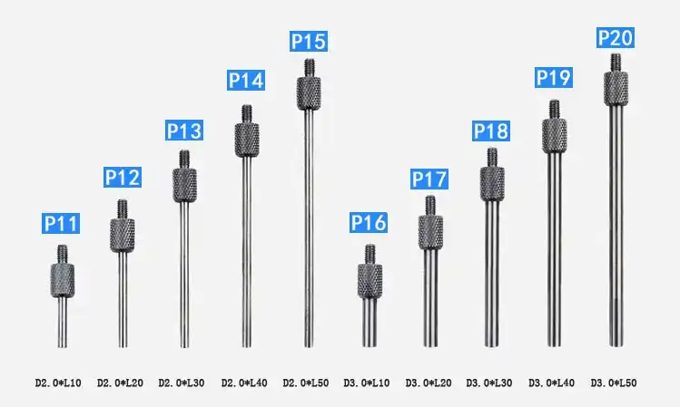 3 10pcs M2.5 Dial gauge probe, needle tip probe for dial indicator ...