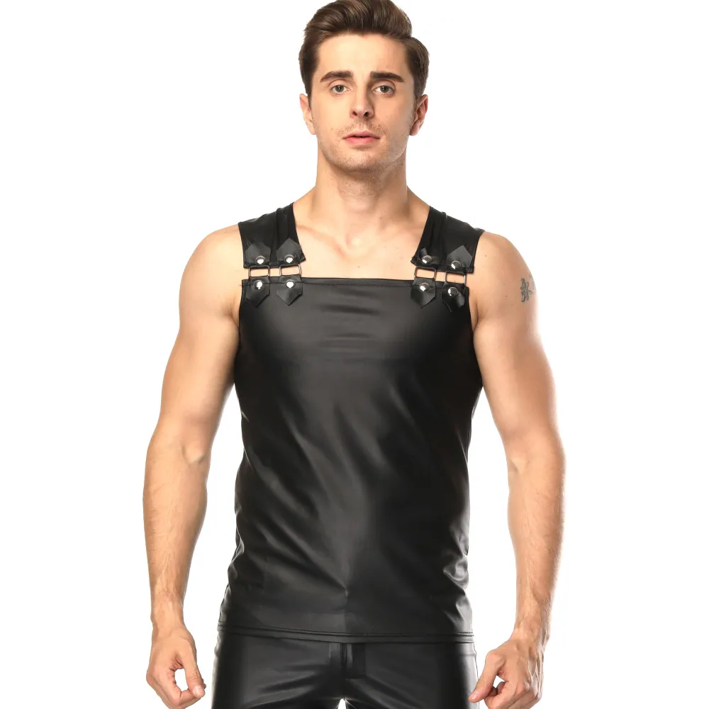 Costume En Cuir Verni Pour Homme Sexy Réservoirs Exotiques Lingerie