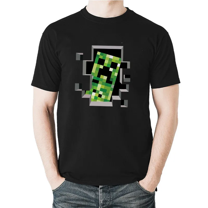 3D minecraft man T shirt fun game Graphic men clothes summer short ...