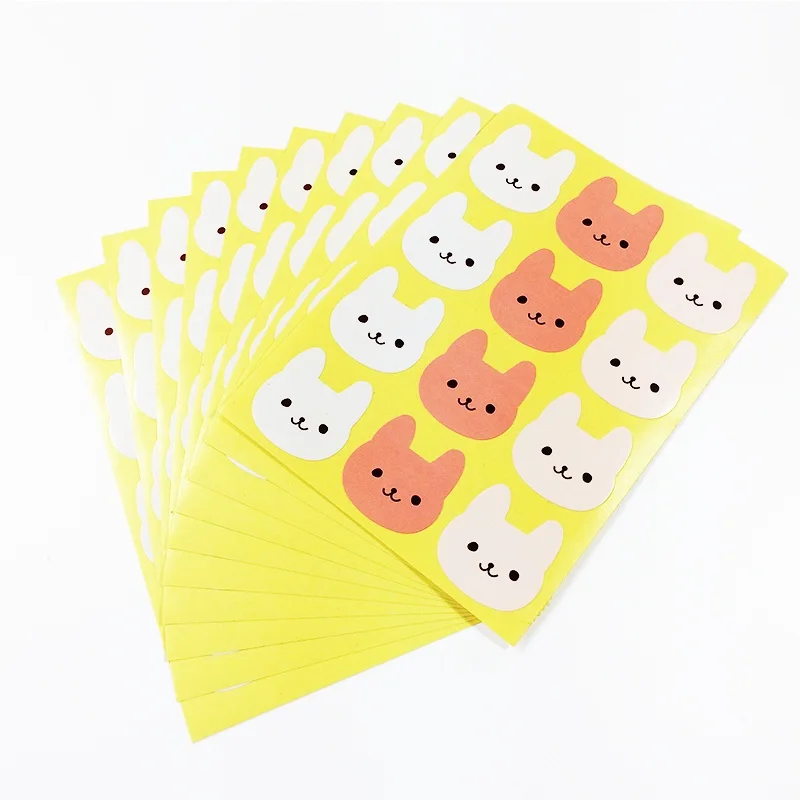 120PCS 3 COLOURS Rabbit design DIY Multifunction Stickers cute Smile ...