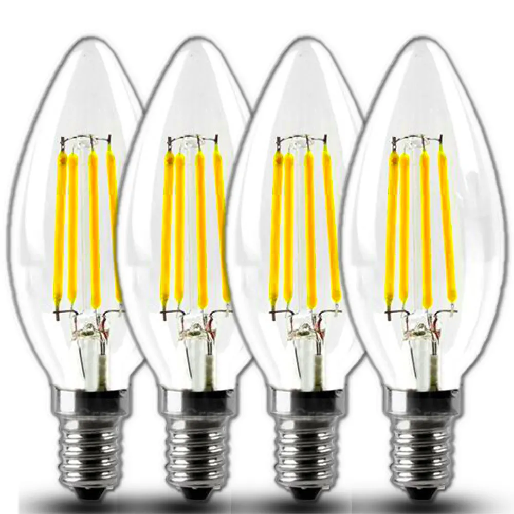 LED E12 Filament Light Bulbs 2W 4W LED Candelabra Base Light Filament