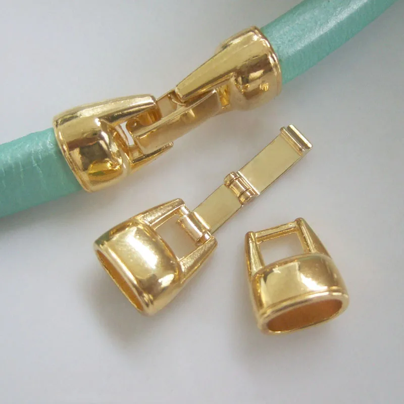 5Set Gold Plated Tone Smooth Snap Clasp For 10x6.5mm Licorice Leather ...